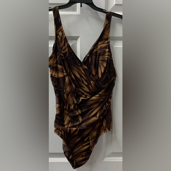Miraclesuit | Swim | Nwt Oceanus Brown Palm Fern Print One Piece | Poshmark